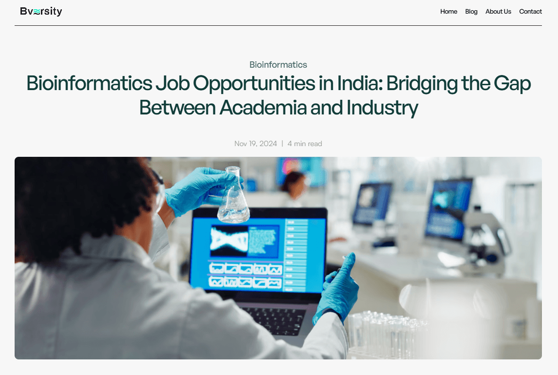 Bioinformatics Job Opportunities in India: Bridging the Gap Between ...