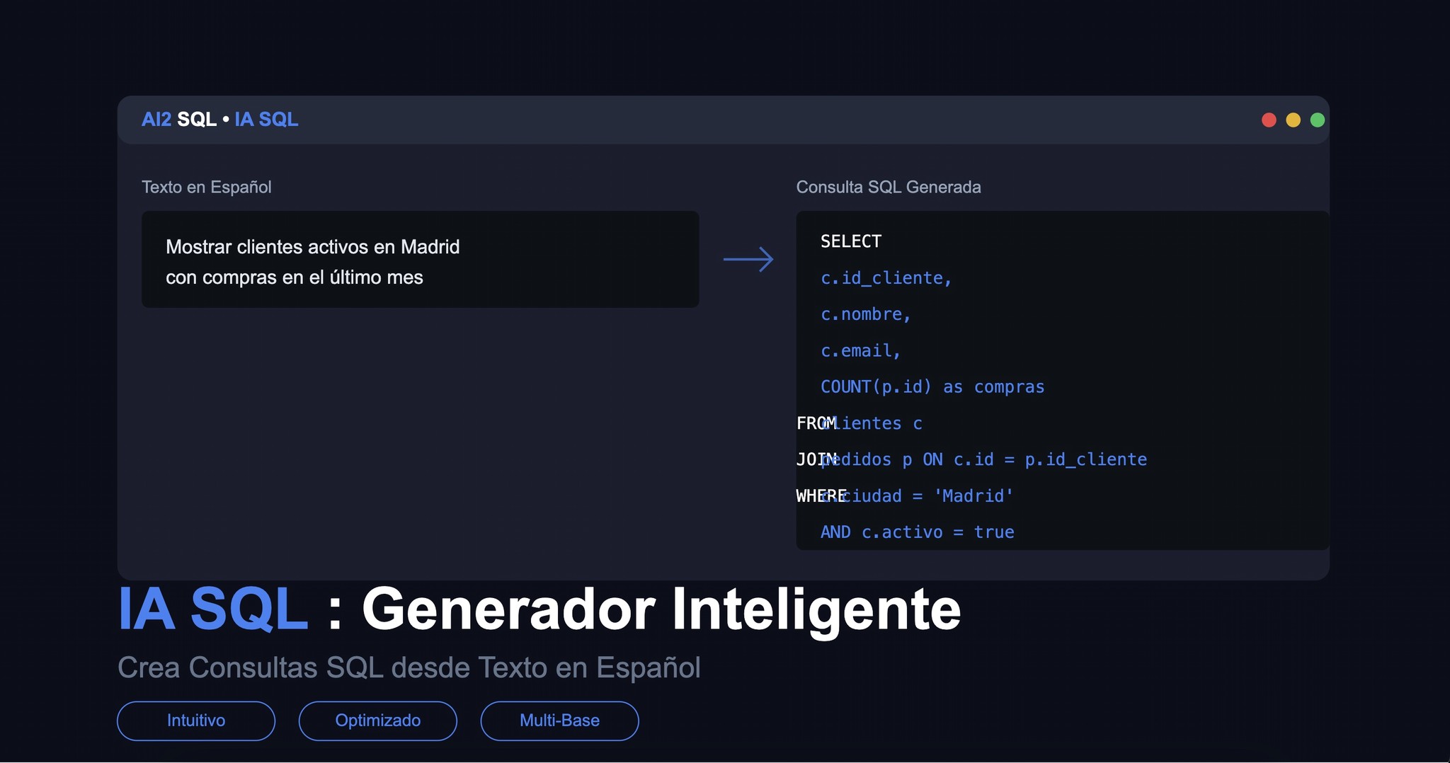 IA SQL: Generador Inteligente de Consultas SQL - AI2sql.io