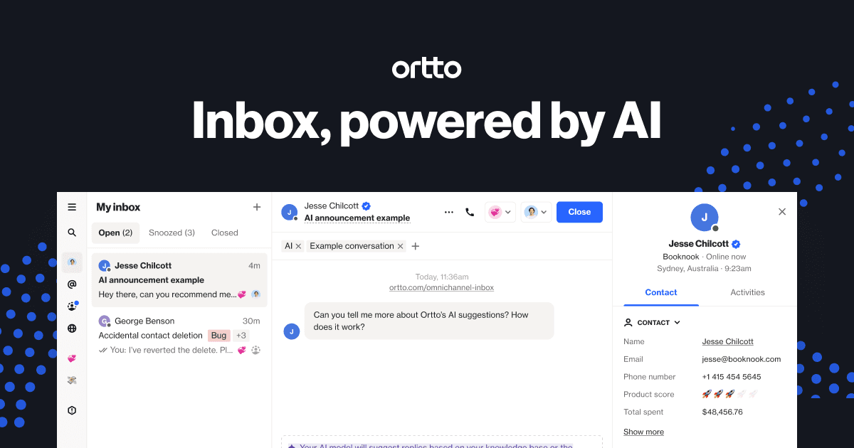 AI-powered omnichannel Inbox | Ortto