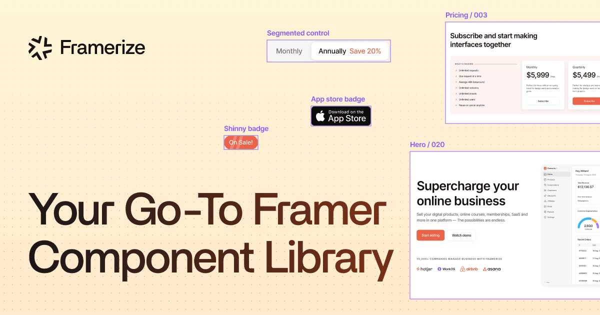 Framerize — Framer Component Library