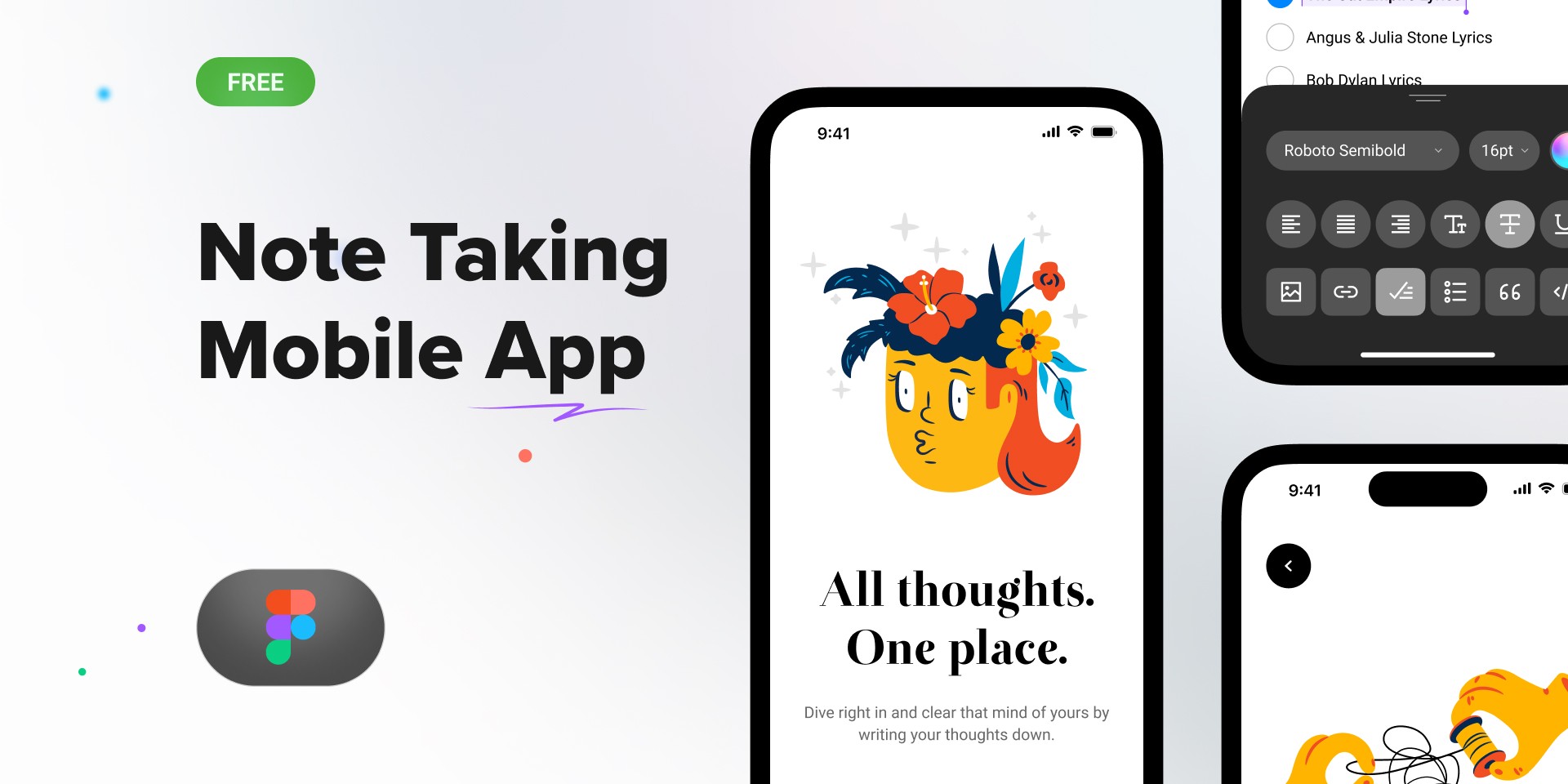 Note Taking — Mobile App UI Design by Pixco | Figma Template