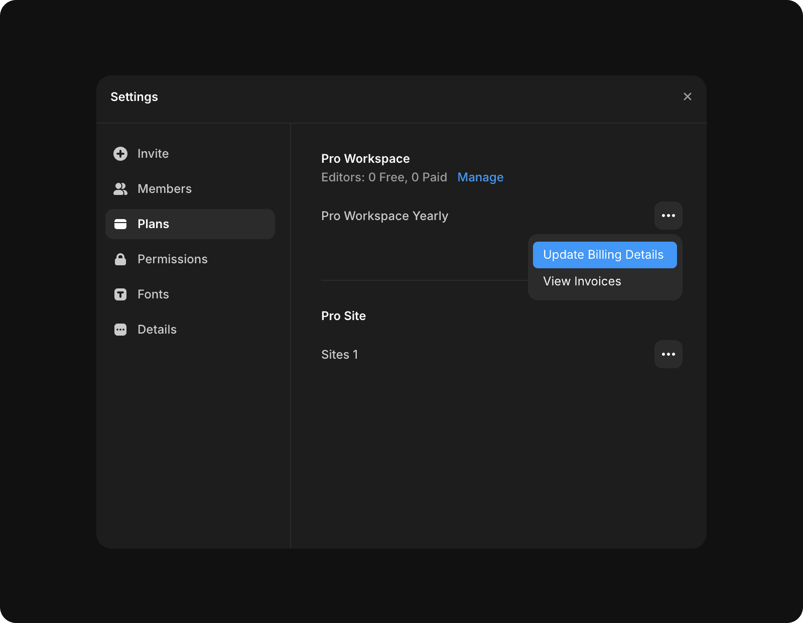 How to update your billing details — Framer Help