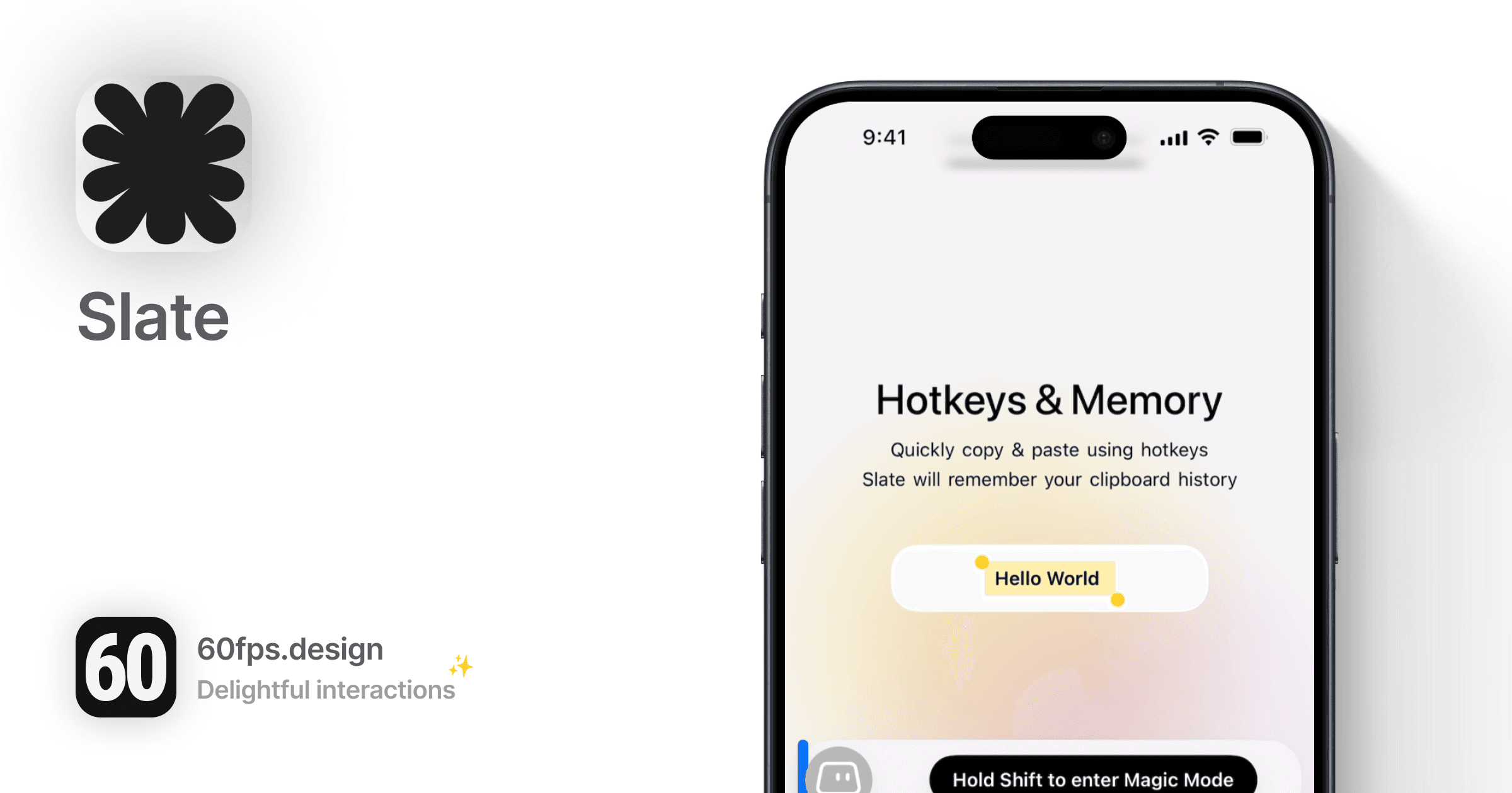 Slate iOS App UI/UX animation