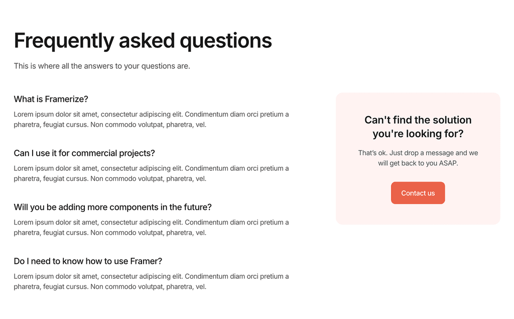 Free Framer Components - Try Framerize for Free