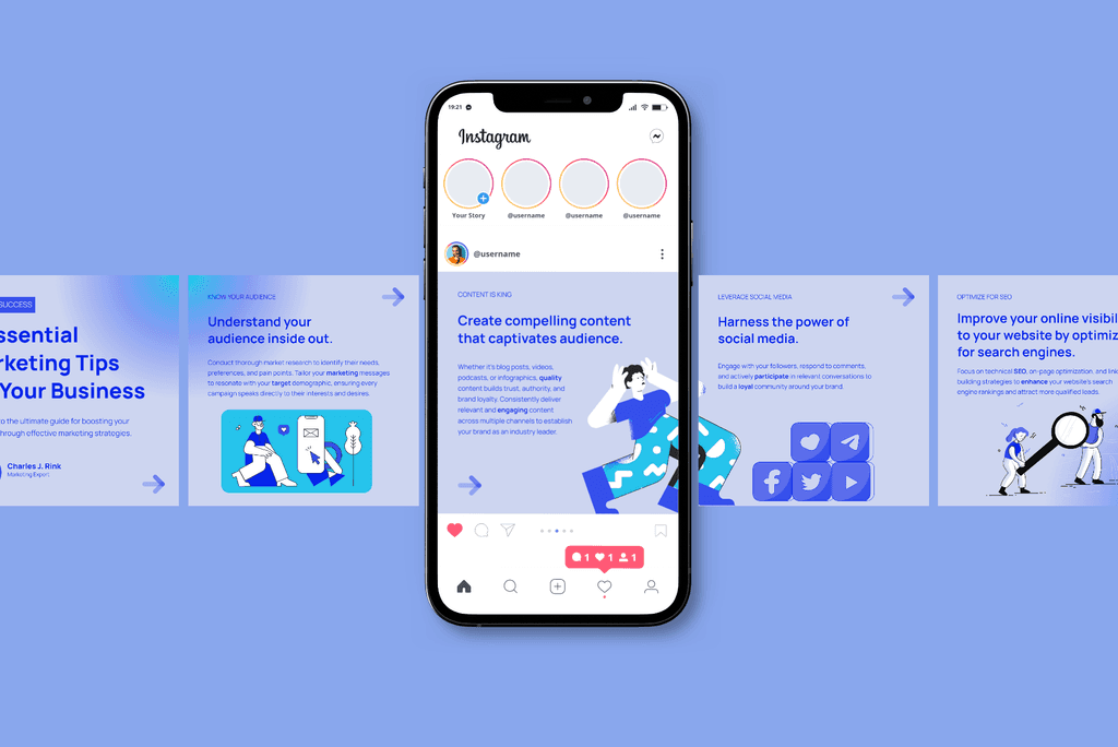 Glorify Template: Essential Marketing Tips - Carousel Pack by Hassan ...