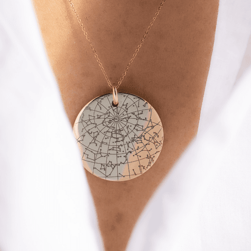 Night Sky 9k Solid Gold Star Map Necklace