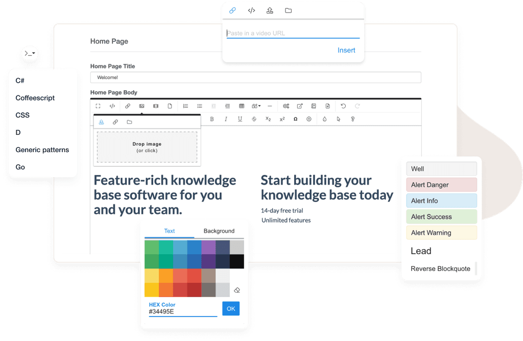 KnowledgeOwl is feature-rich knowledge base software