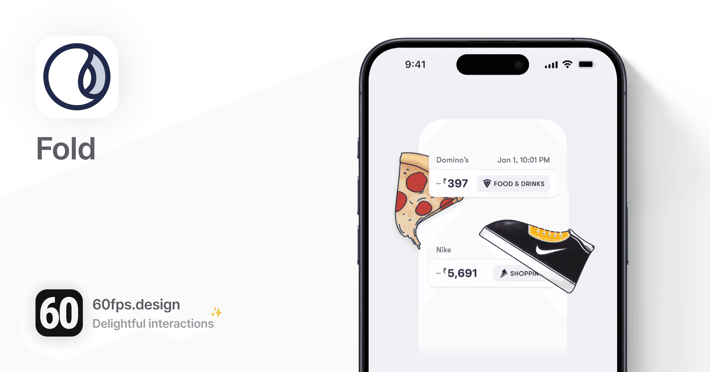 Fold iOS App UI/UX animation