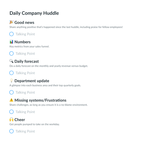 Daily Huddle Meeting Template - Fellow.ai | AI Meeting Assistant and ...