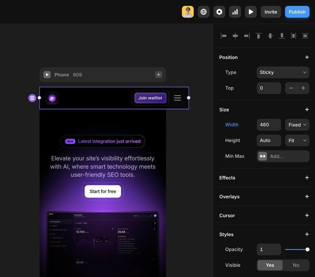 Why is my site not filling the screen on the Phone breakpoint? — Framer Help