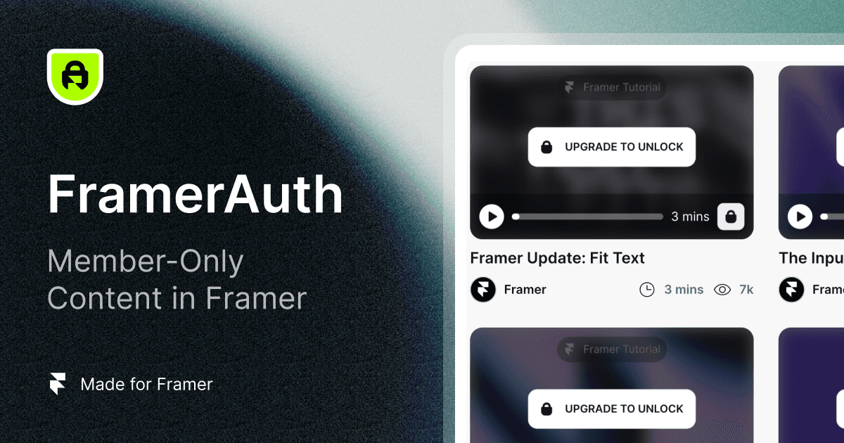 FramerAuth — Create Member-Only Content in Framer