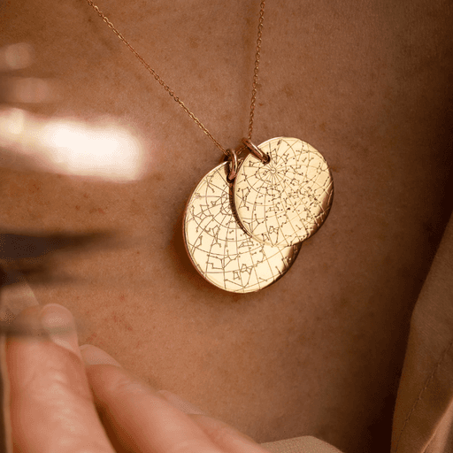 Night Sky 9k Solid Gold Star Map Necklace