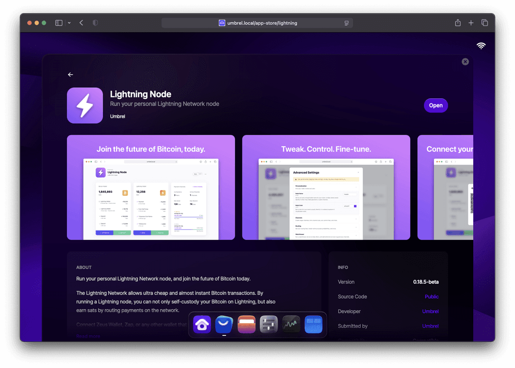 Bitcoin and Lightning Nodes - Umbrel - Personal home server and OS for ...