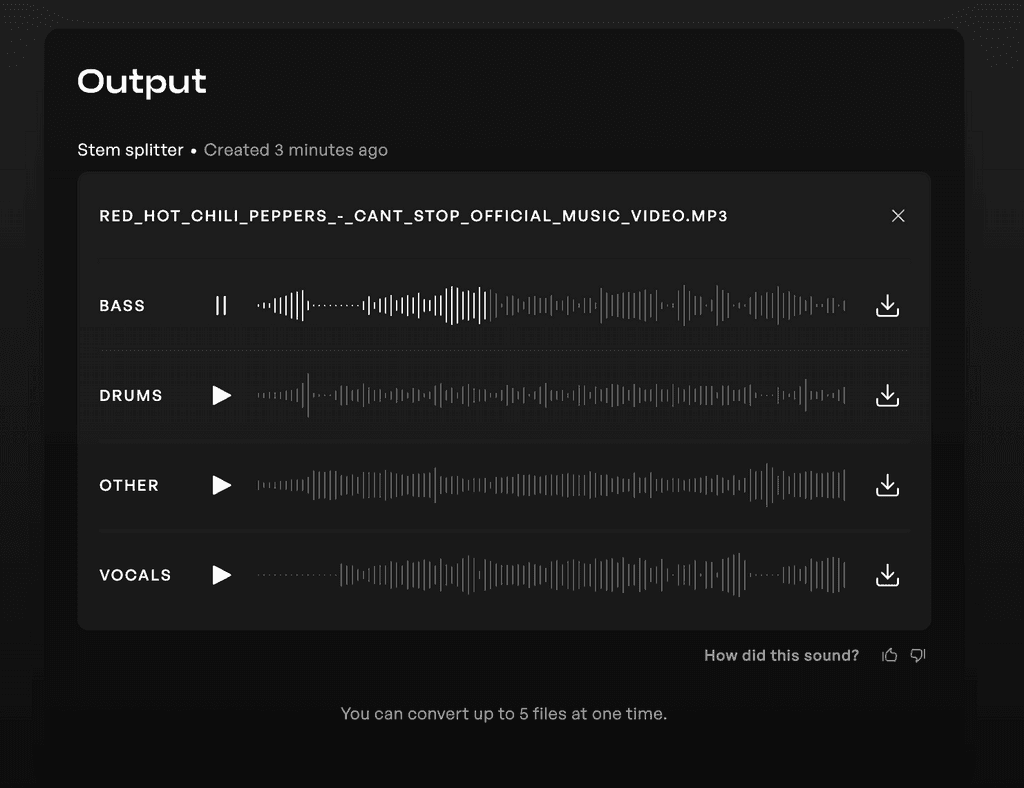 Stem Splitter | Upload a file and get stems in seconds.