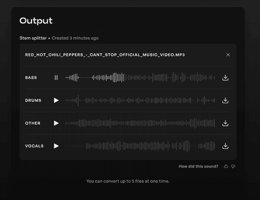 Stem Splitter | Upload a file and get stems in seconds.
