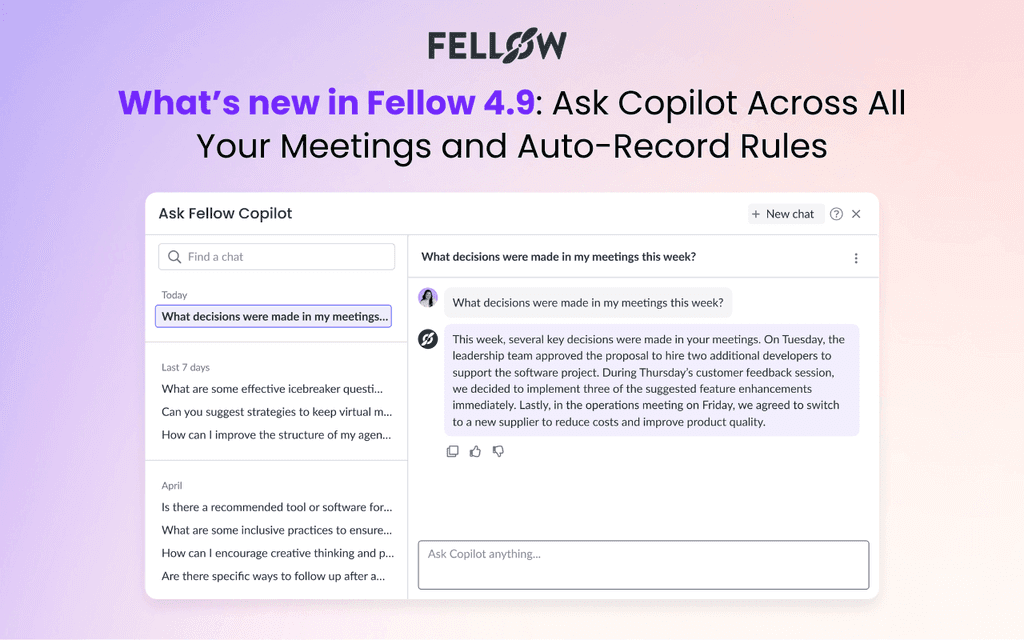 What's new in Fellow 4.9