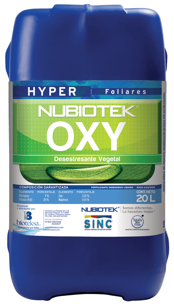 NUBIOTEK® HYPER OXY | Solución de Nutrición Vegetal | Bioteksa