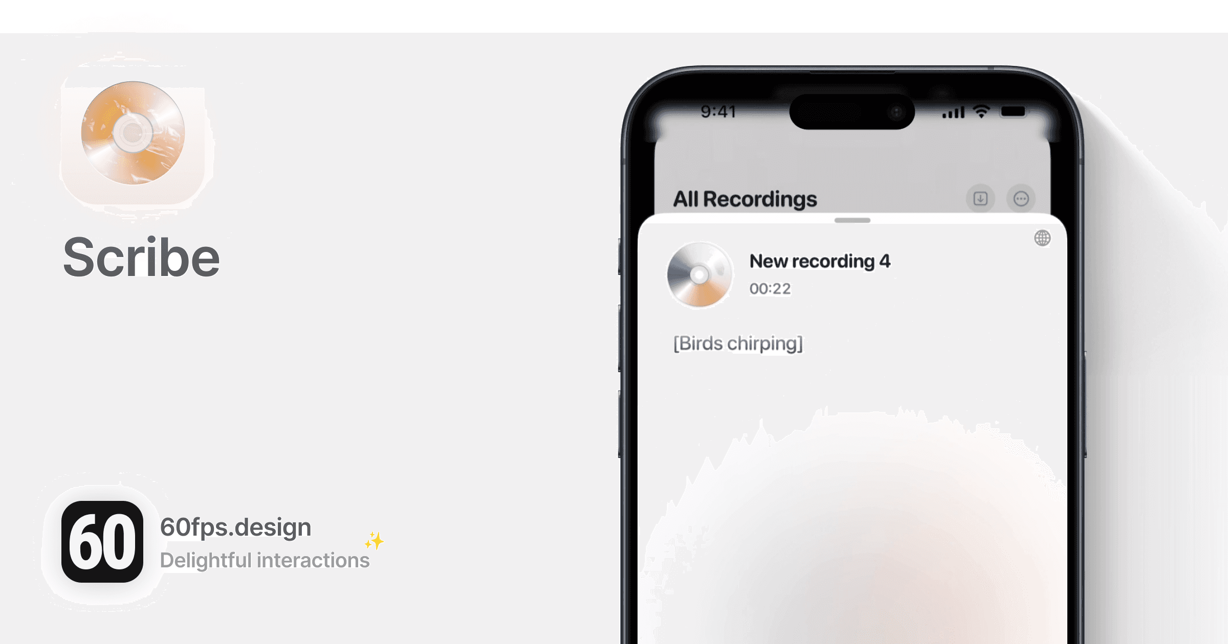 Scribe iOS App UI/UX animation