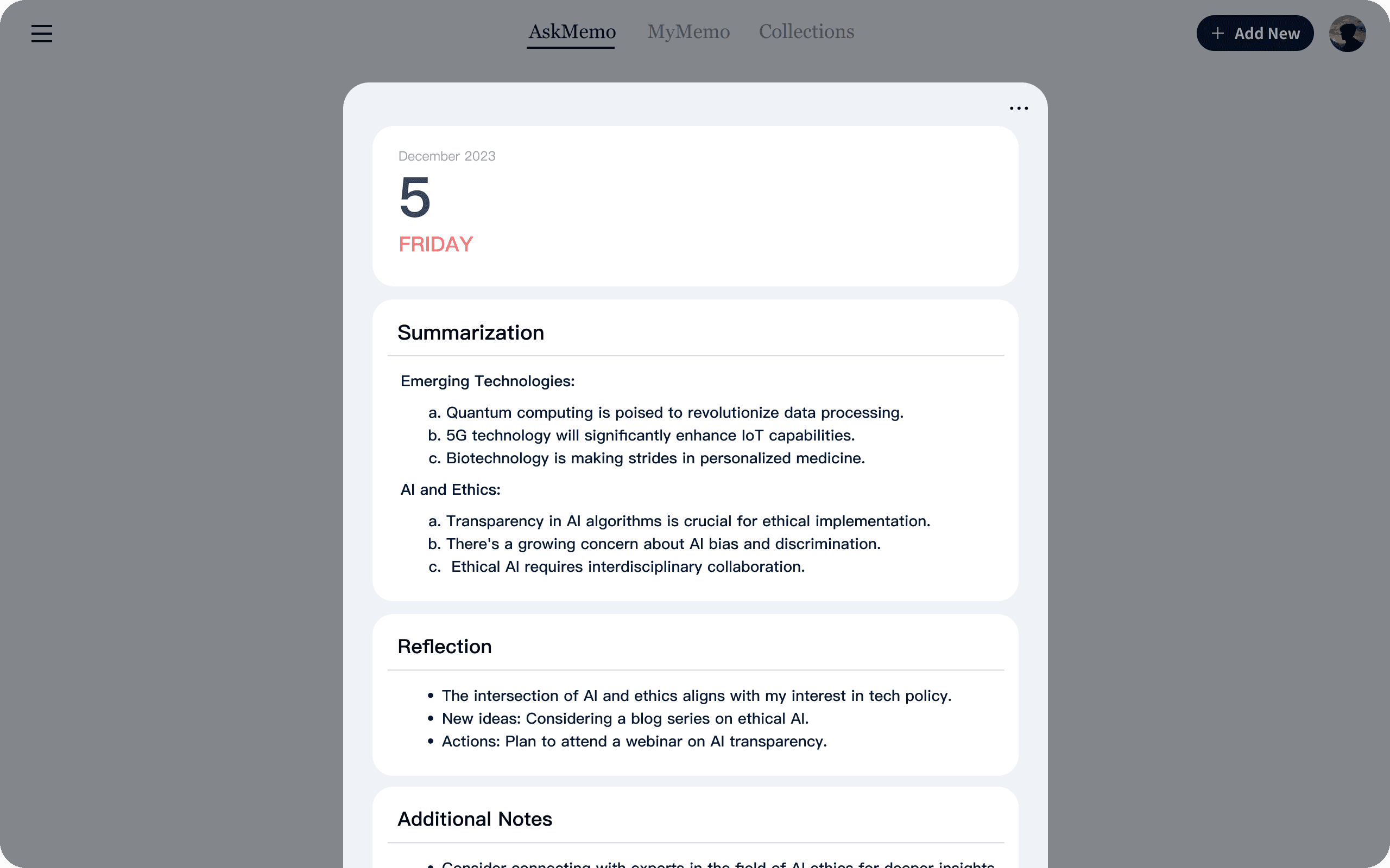 MyMemo-Transforming Personal Data into Wisdom