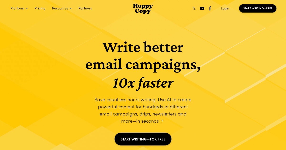 SaaS Landing Page Example: Hero with Hoppy Copy