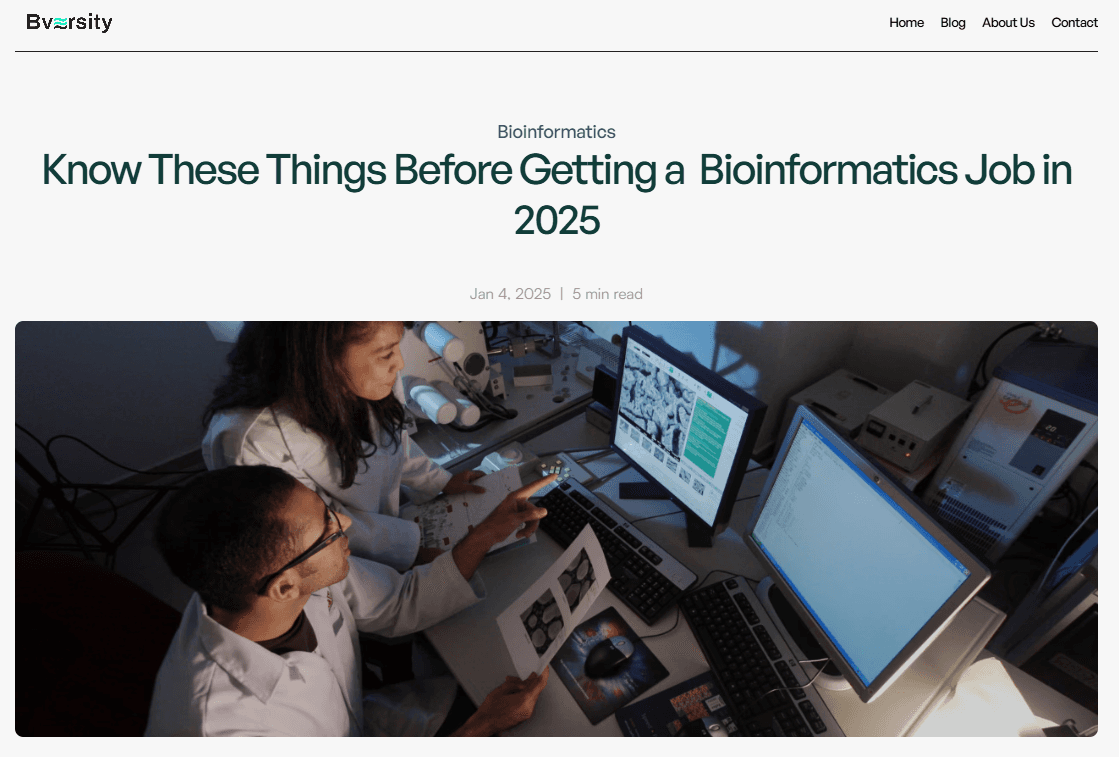 Know These Things Before Getting a Bioinformatics Job in 2025 - Bversity