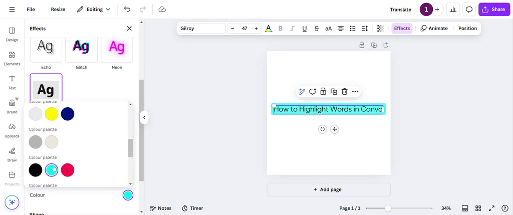 How To Highlight Words In Canva – Text Emphasis Made Easy - 1 minute ...