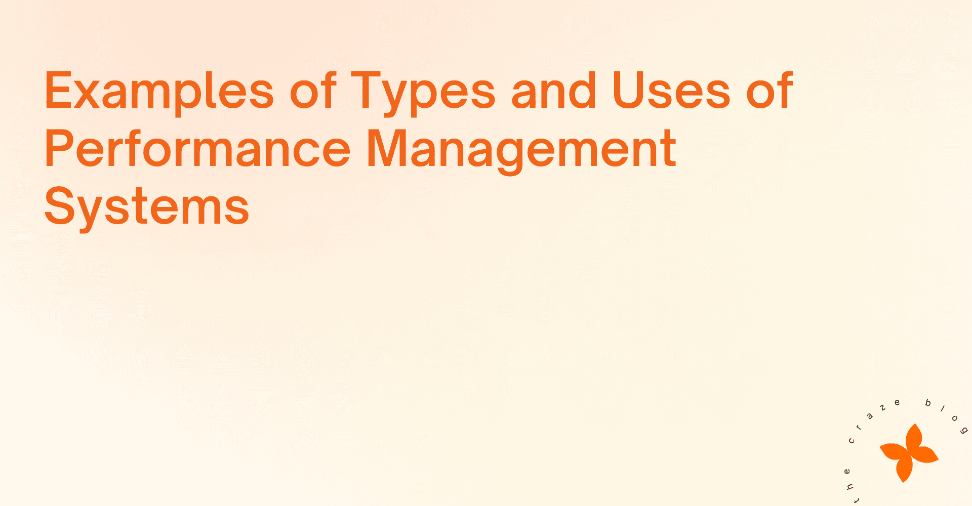 Types of Performance Management Systems and Their Applications