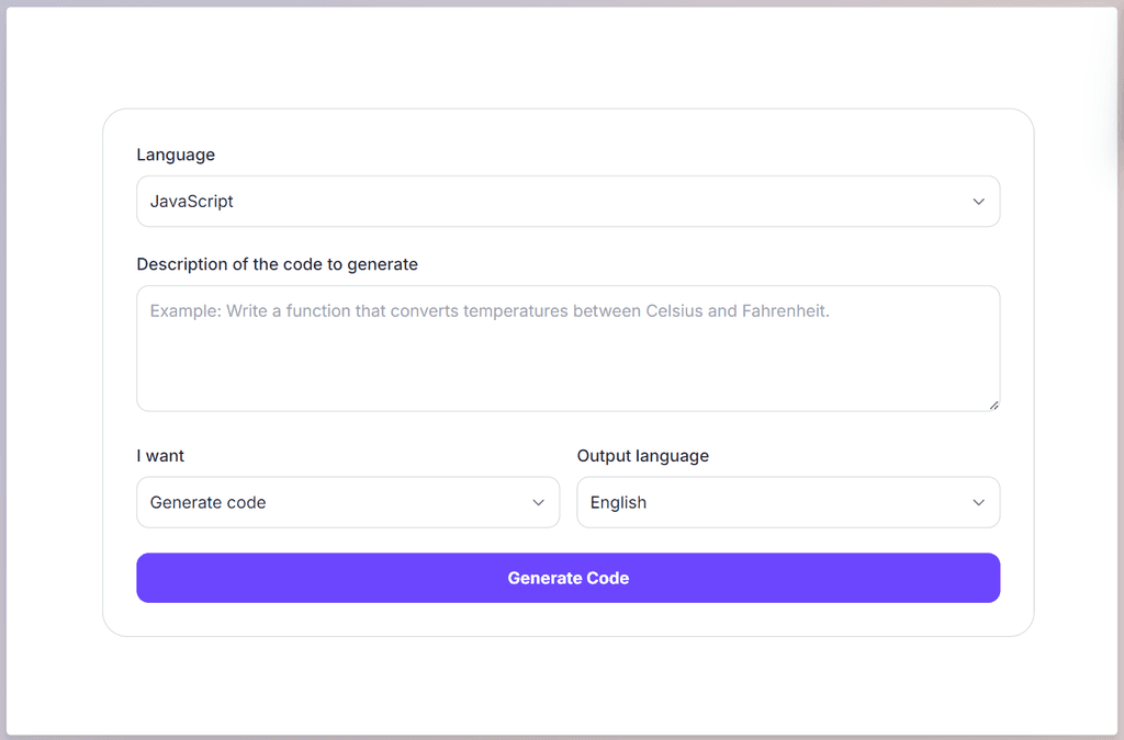 AI Code Generator - Free Tool