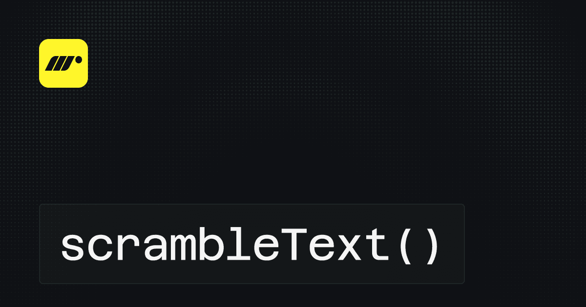 scrambleText - Create scrambled text animations | Motion