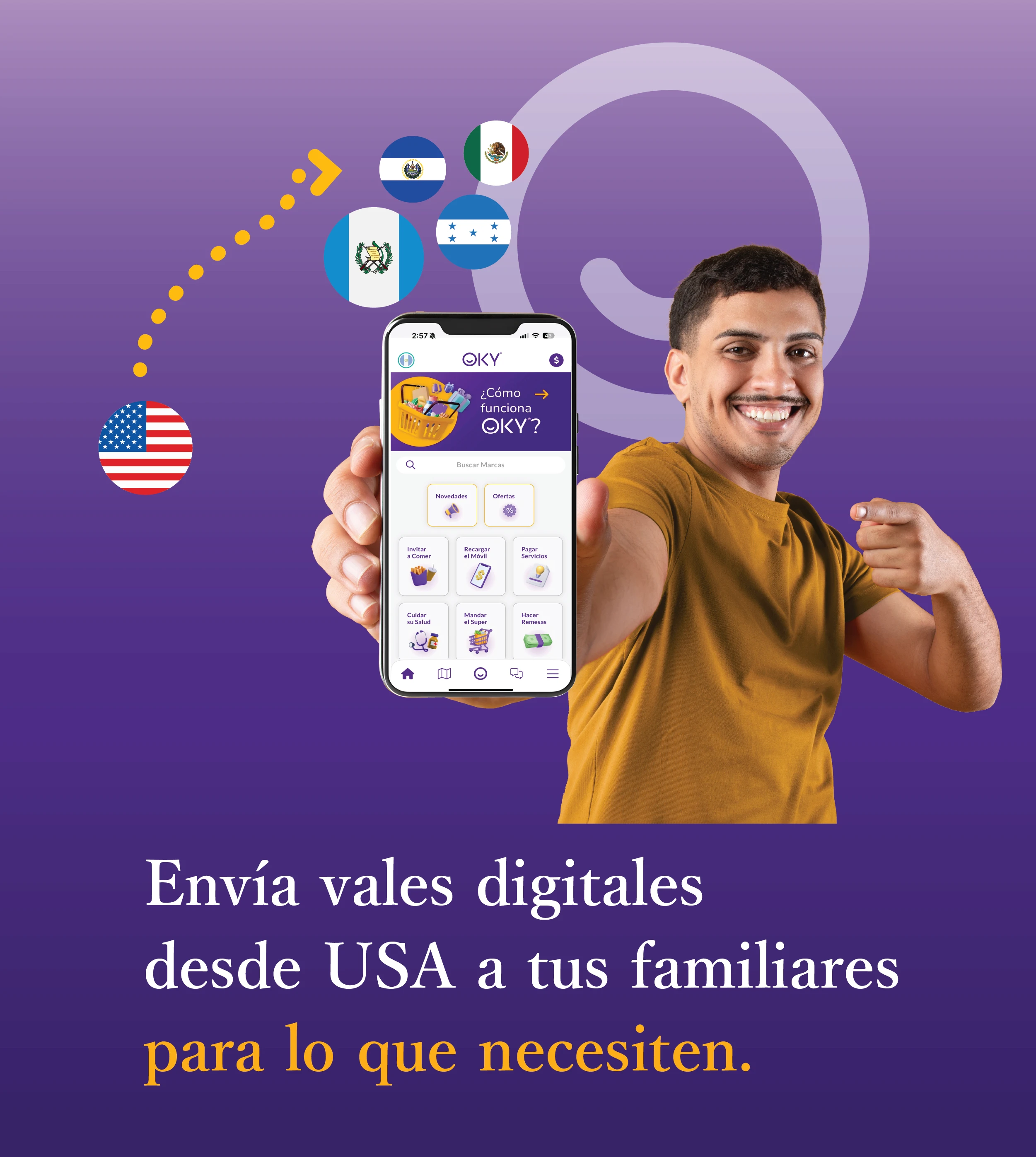OKY App - Send prepaid vouchers from the USA to Latin America