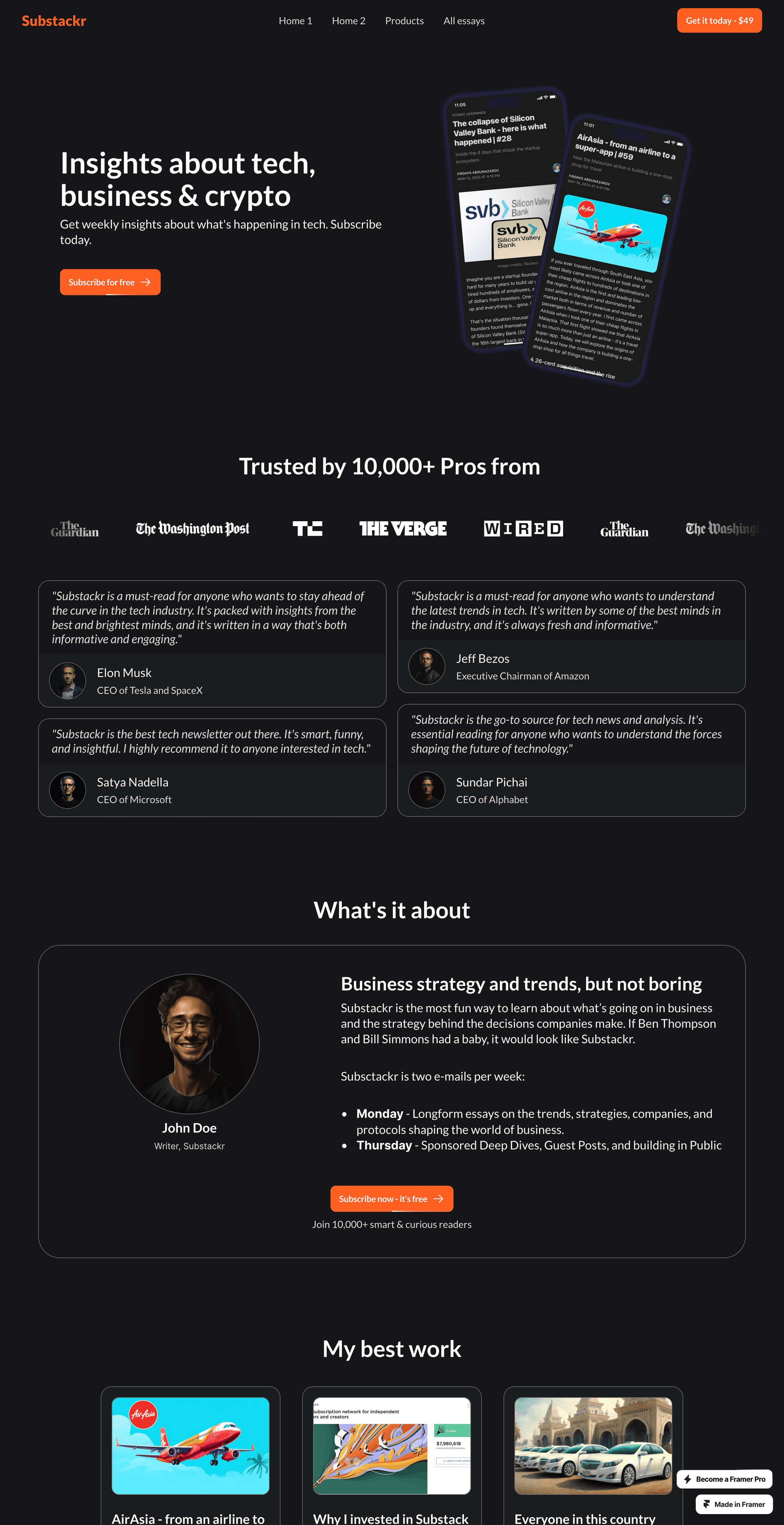 Premium Framer website templates | framer.ing