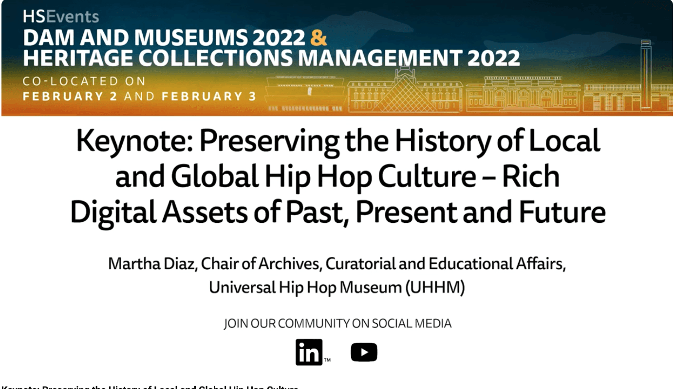 DAM and Museums 2022: The Hip Hop Museum Keynote – terentia