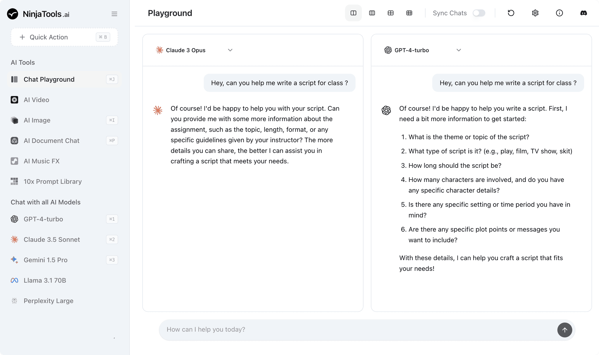 NinjaTools - all in one AI Assistant and Workspace