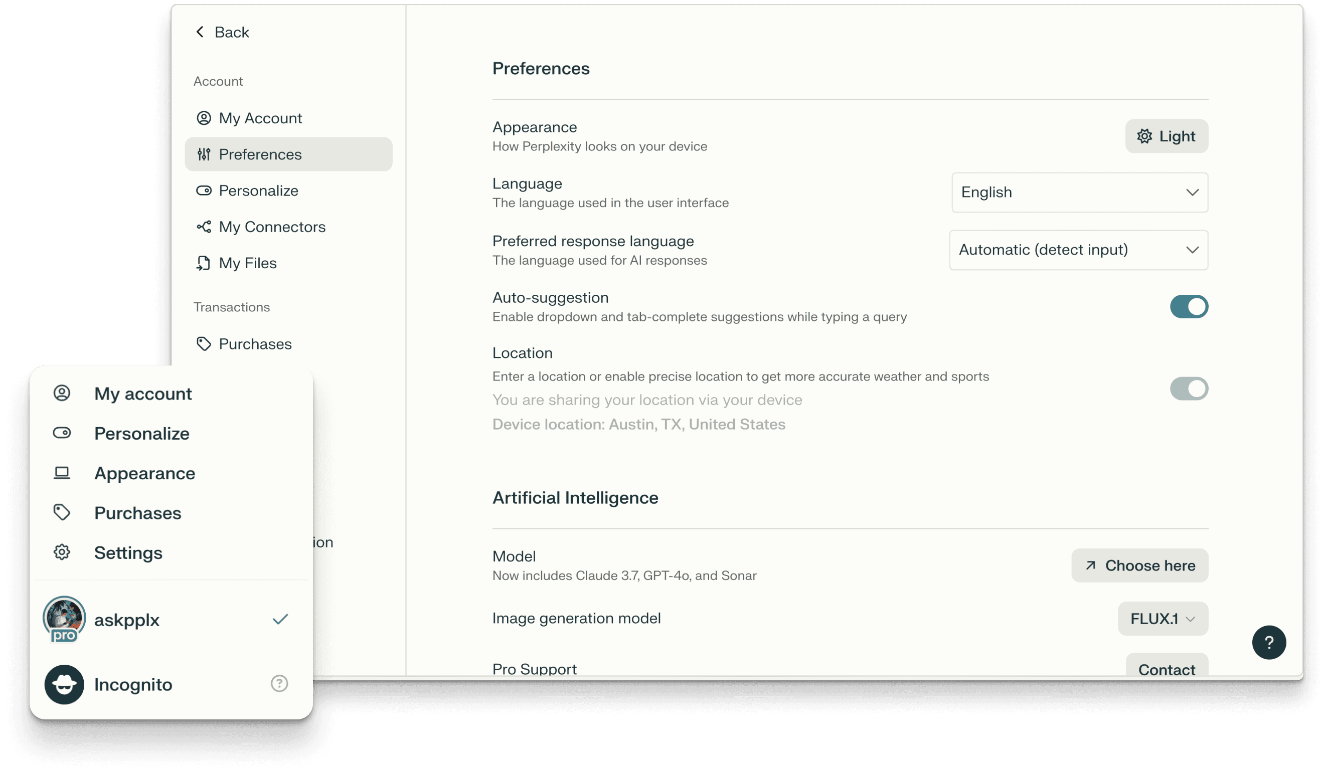 Perplexity Changelog