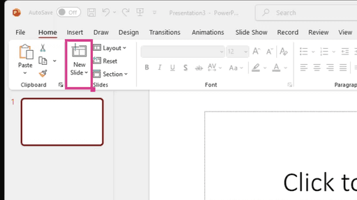 How do I add a new slide in PowerPoint