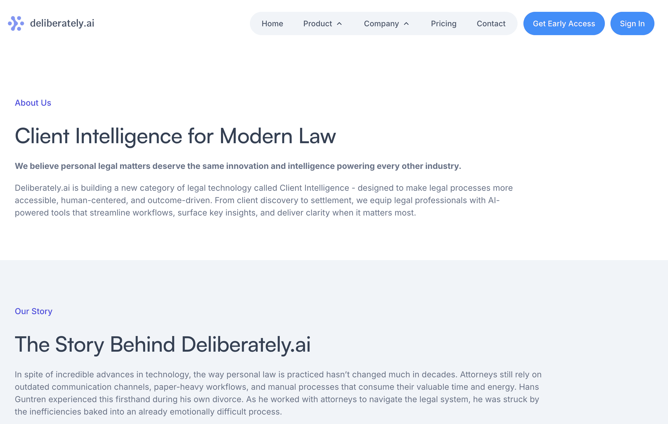 Deliberately.ai | Client Intelligence for Family Law