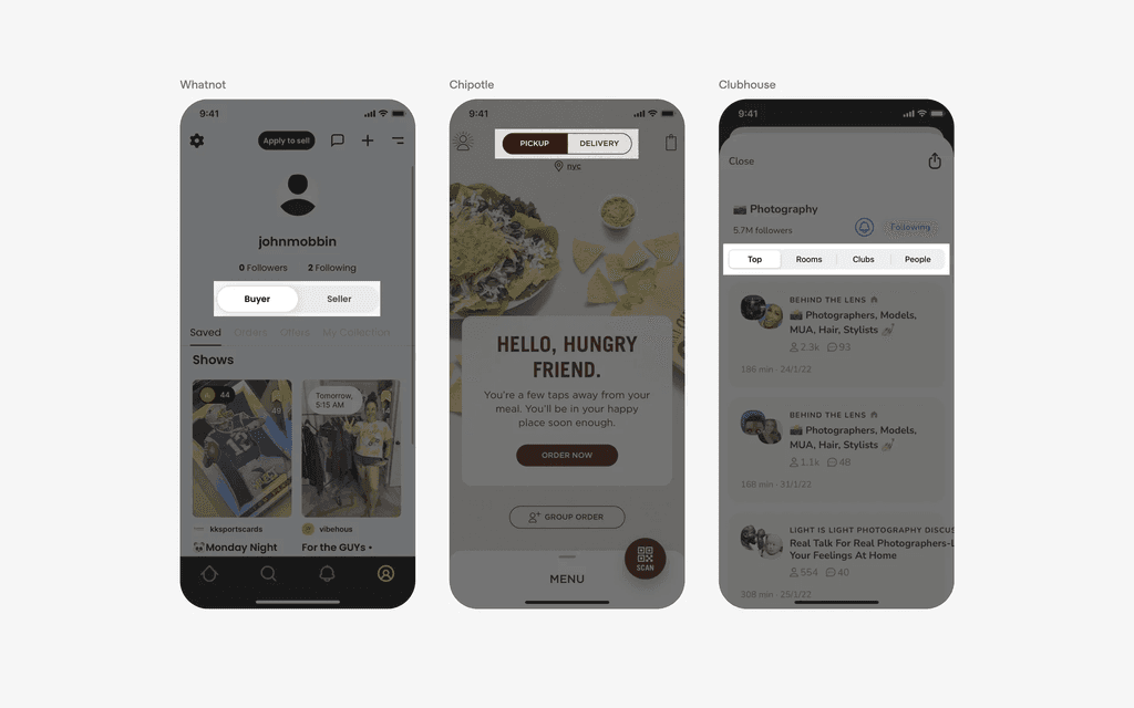 Segmented Control UI Design: Best practices, Design variants & Examples ...