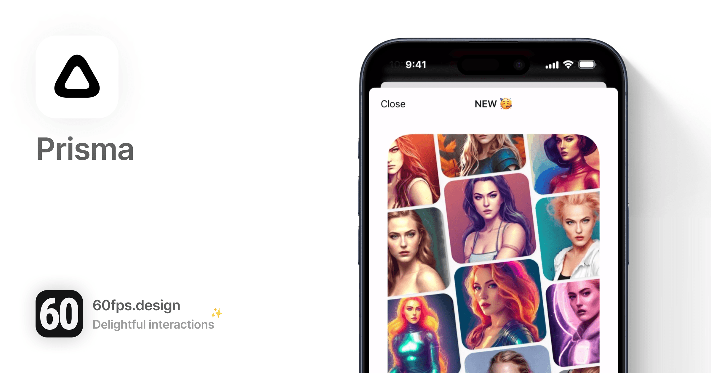 Prisma iOS App UI/UX animation