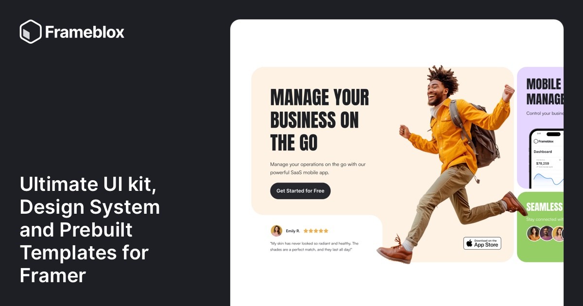 Day 5 - Bento grid hero section for Framer - Frameblox UI kit