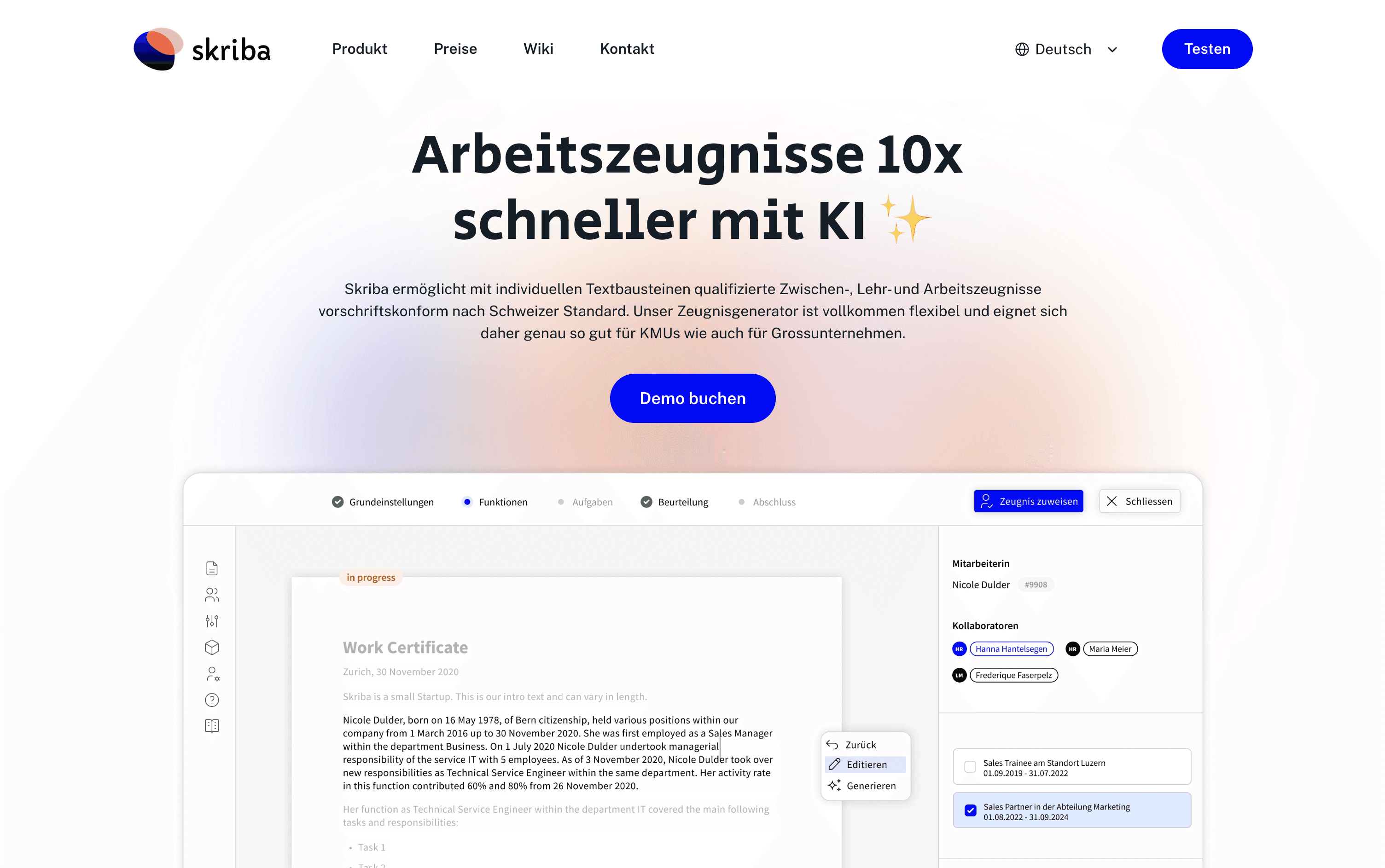 Skriba - Work certificates 10x faster with AI