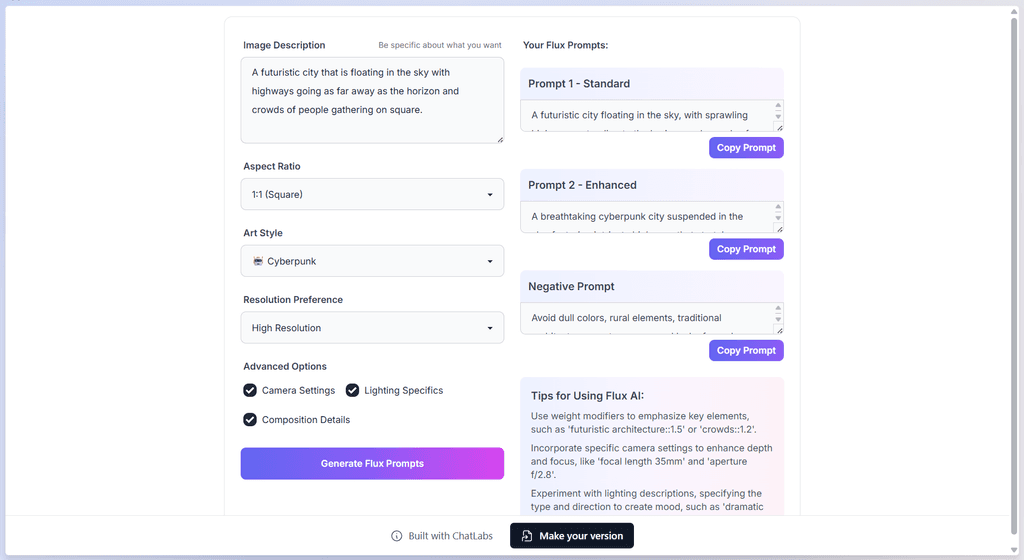 Flux Prompt Generator | Free Tool