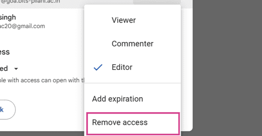 How to unshare a Google Doc