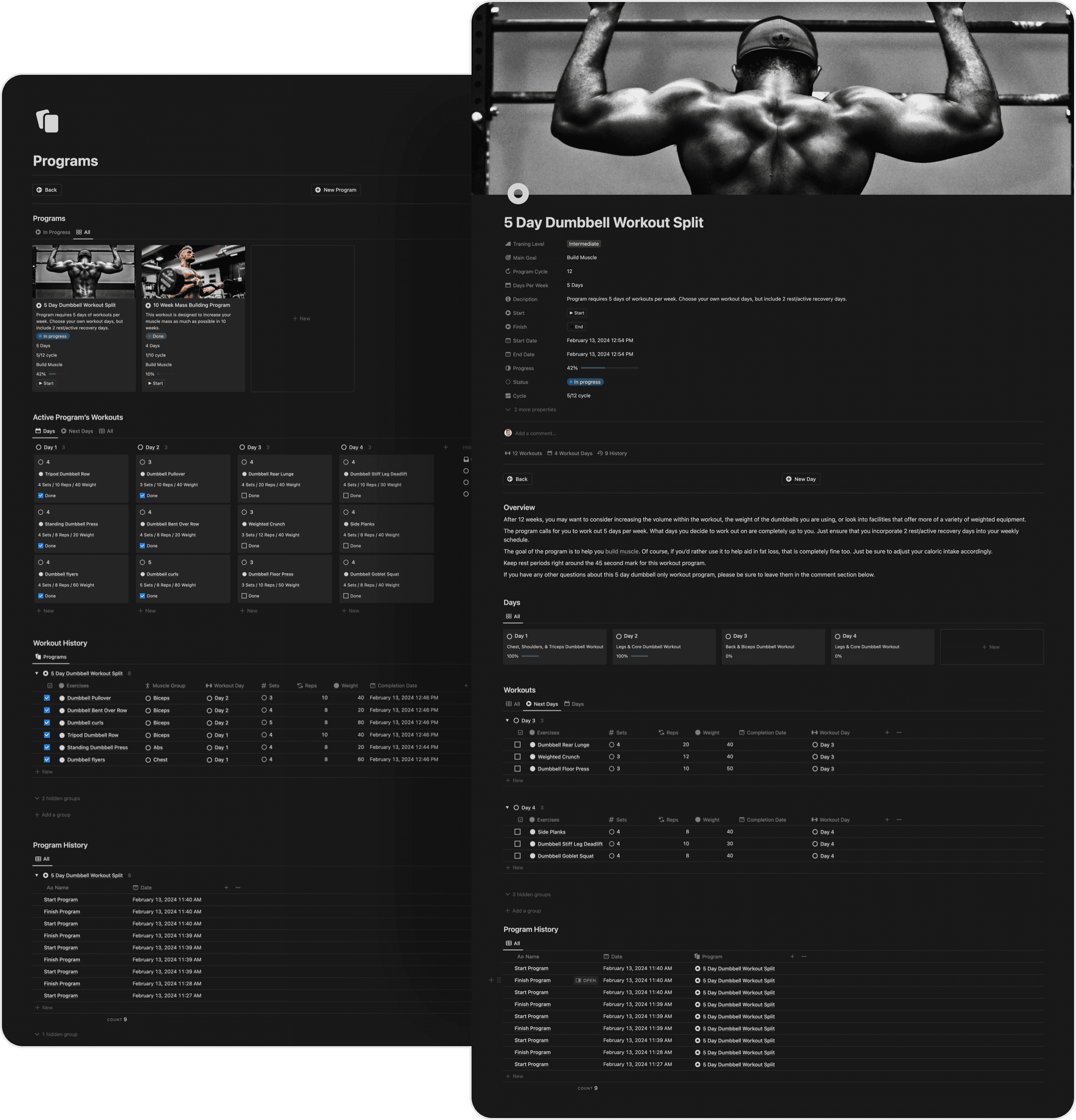 Notion Ultimate Workout Planner - Gym Template @ Solt Wagner