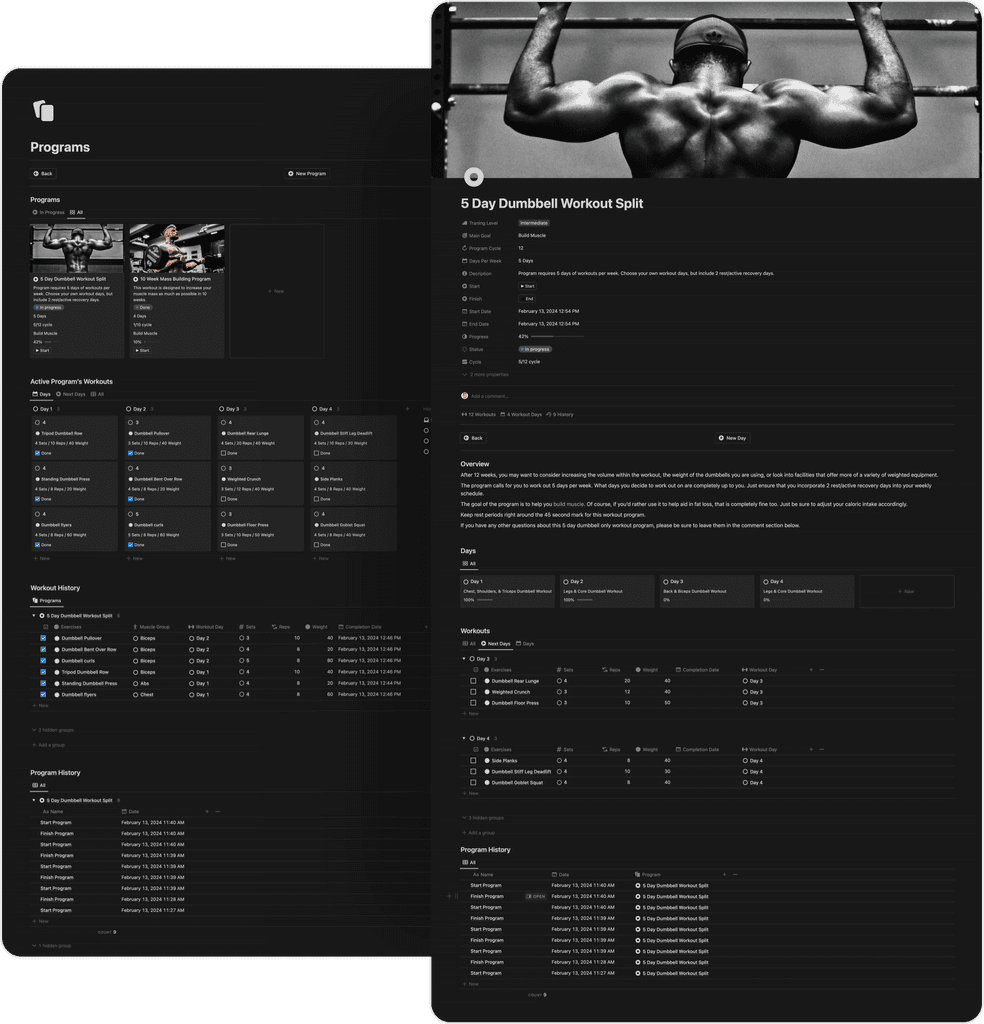Notion Ultimate Workout Planner - Gym Template @ Solt Wagner