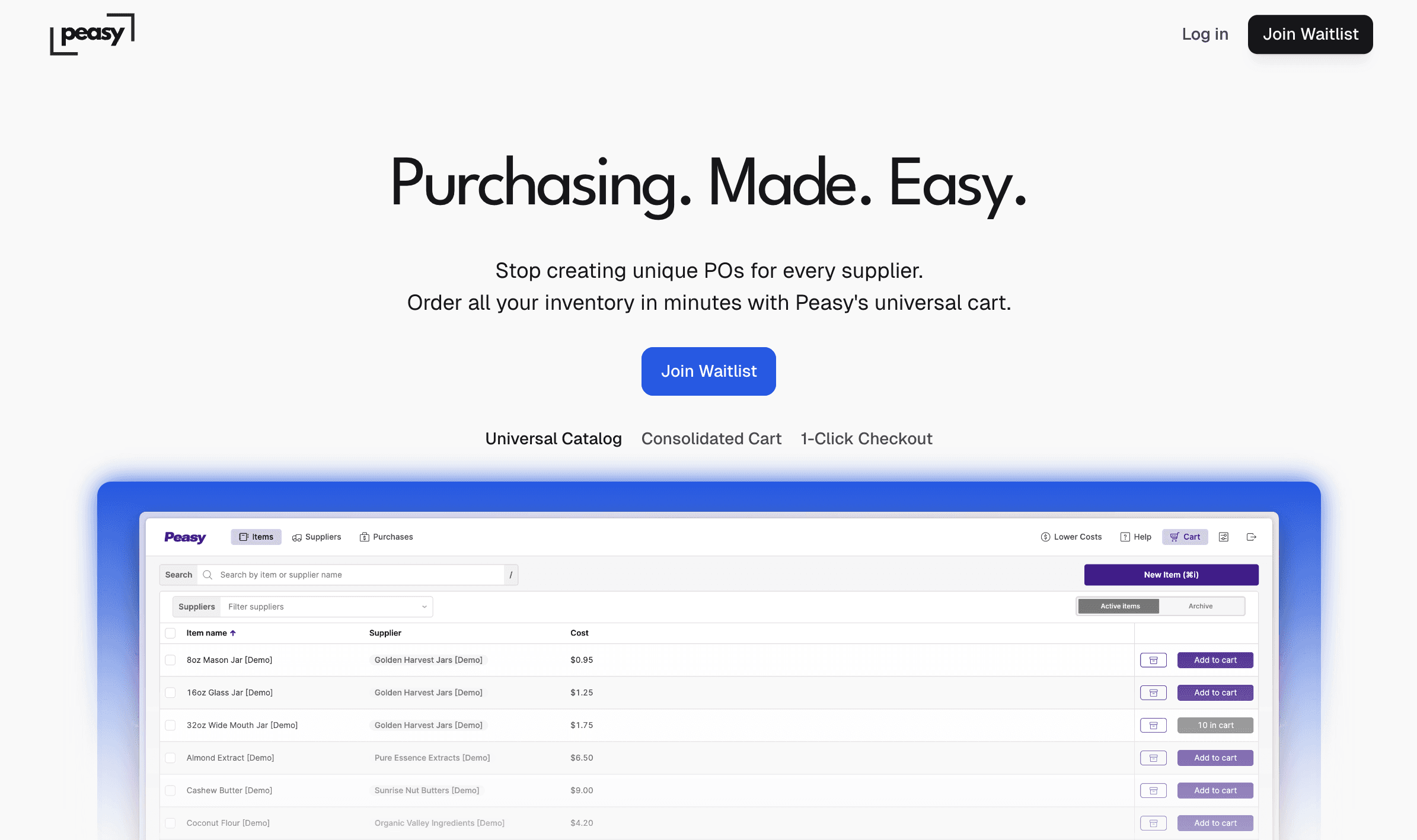 Peasy | Purchasing Made Easy