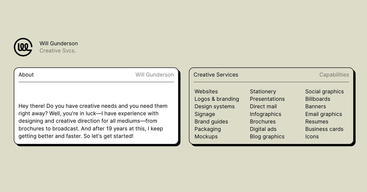 Will Gunderson Creative Services