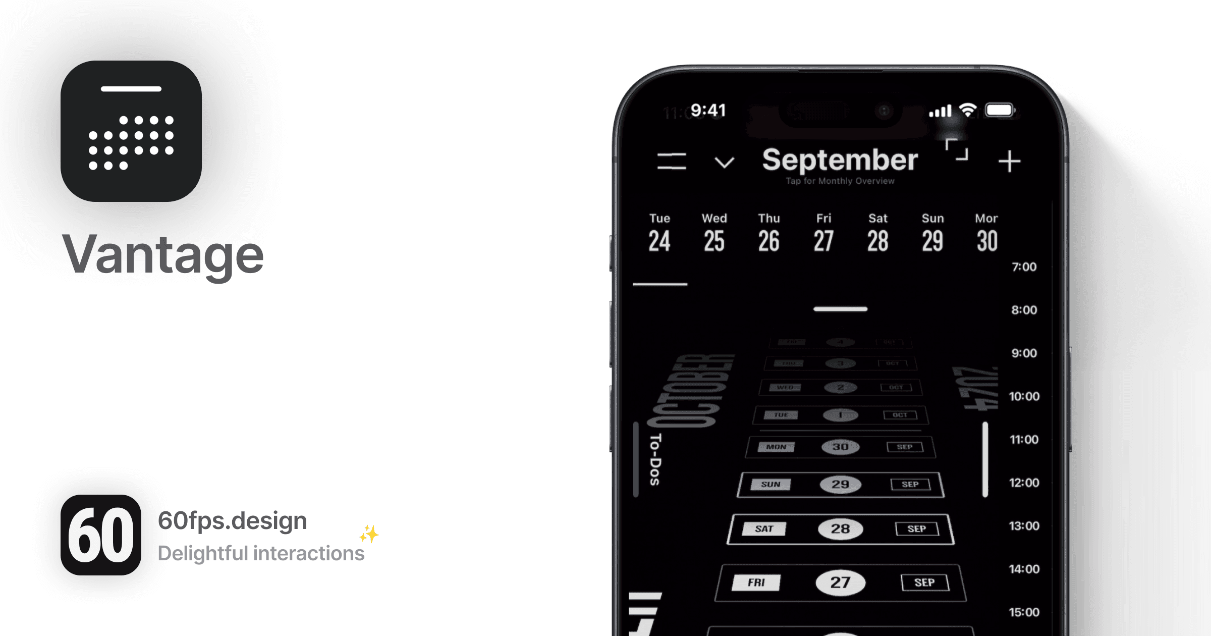 Vantage iOS App UI/UX animation