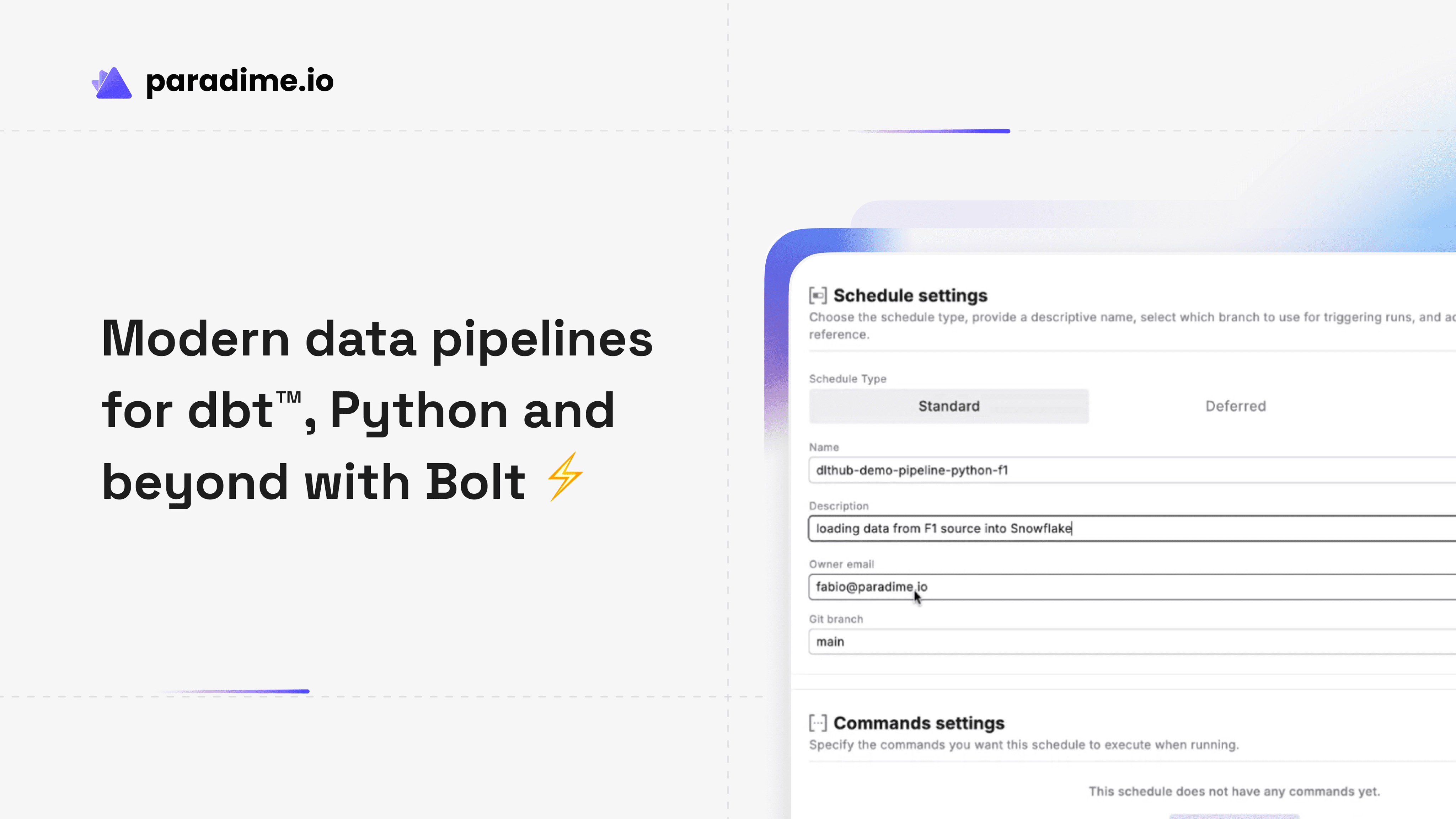 Paradime | Modern data pipelines for dbt™, Python and beyond with Bolt