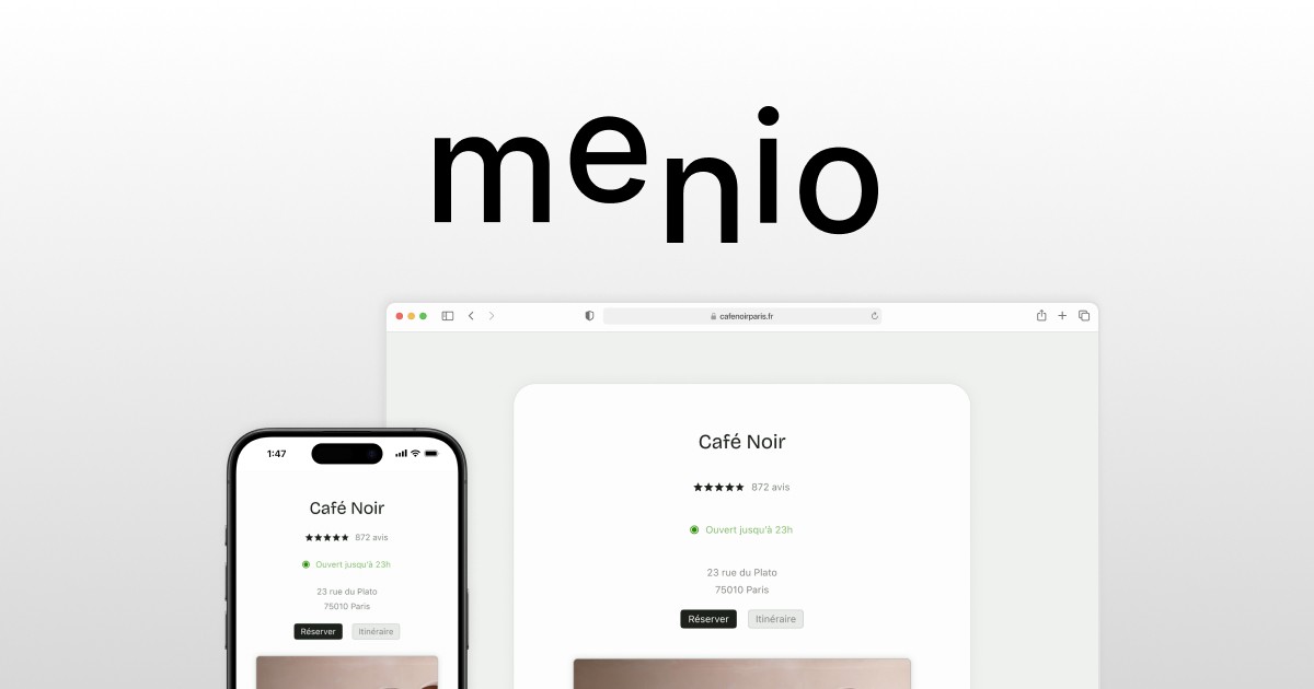 Site web pour restaurant en 10 minutes – Menio