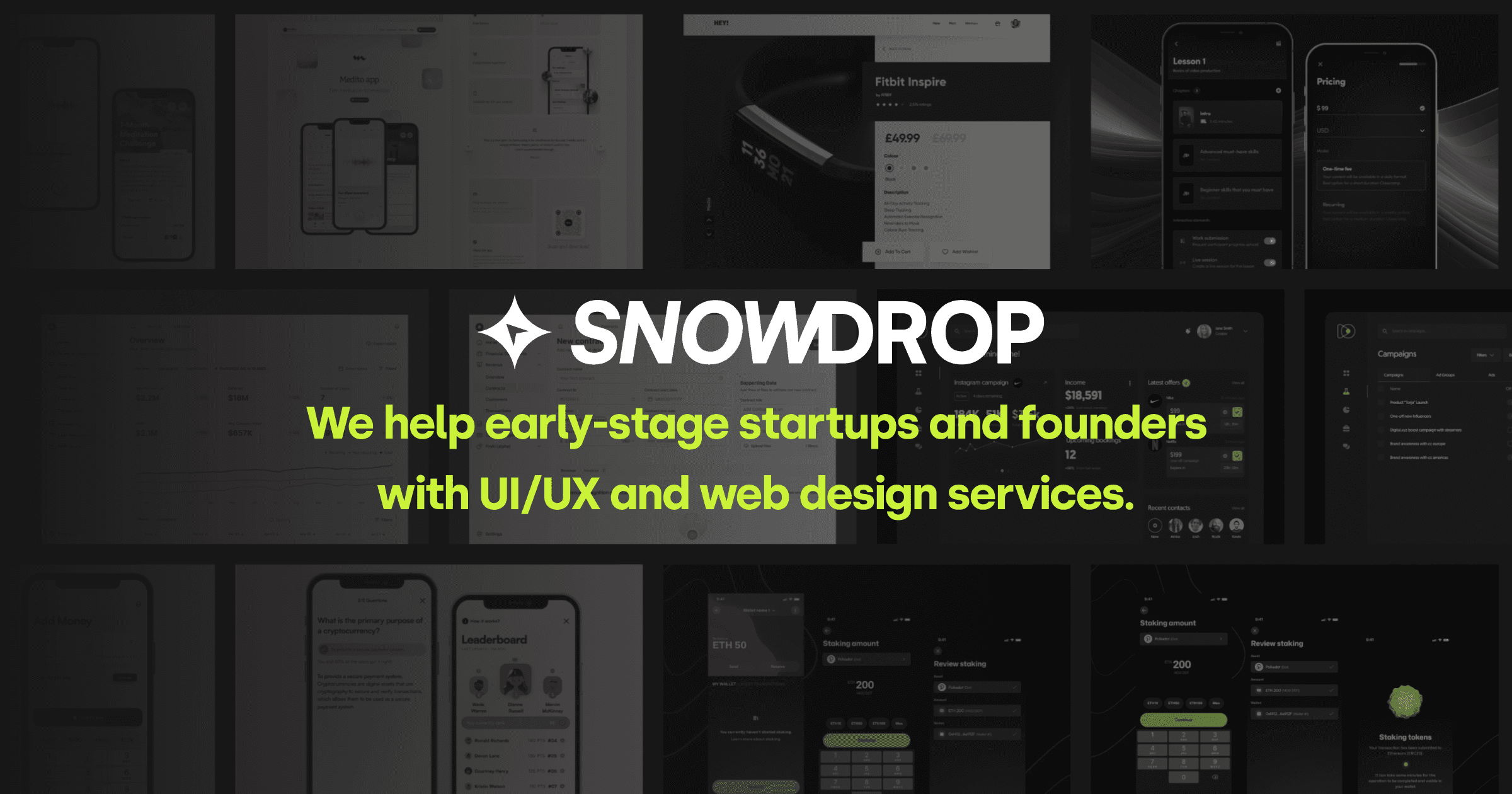 Snowdrop.design | Product Design, UI/UX, websites for founders